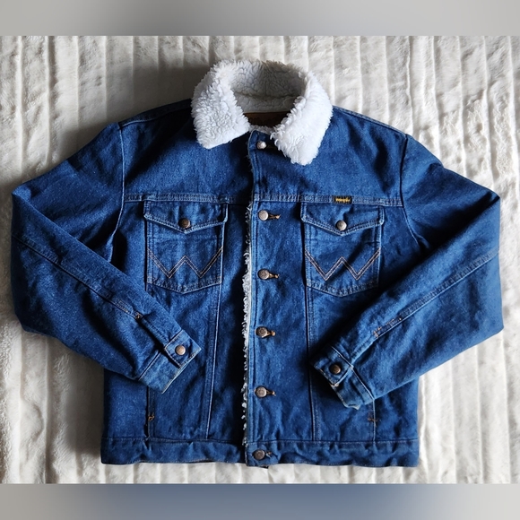 Wrangler | Jackets & Coats | Vintage Wrangler Sherpa Lined Denim ...